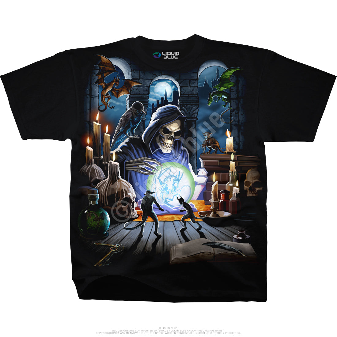 Reaper Spell T-Shirt - Fantasy Clothing and Gifts - Skeletons ...