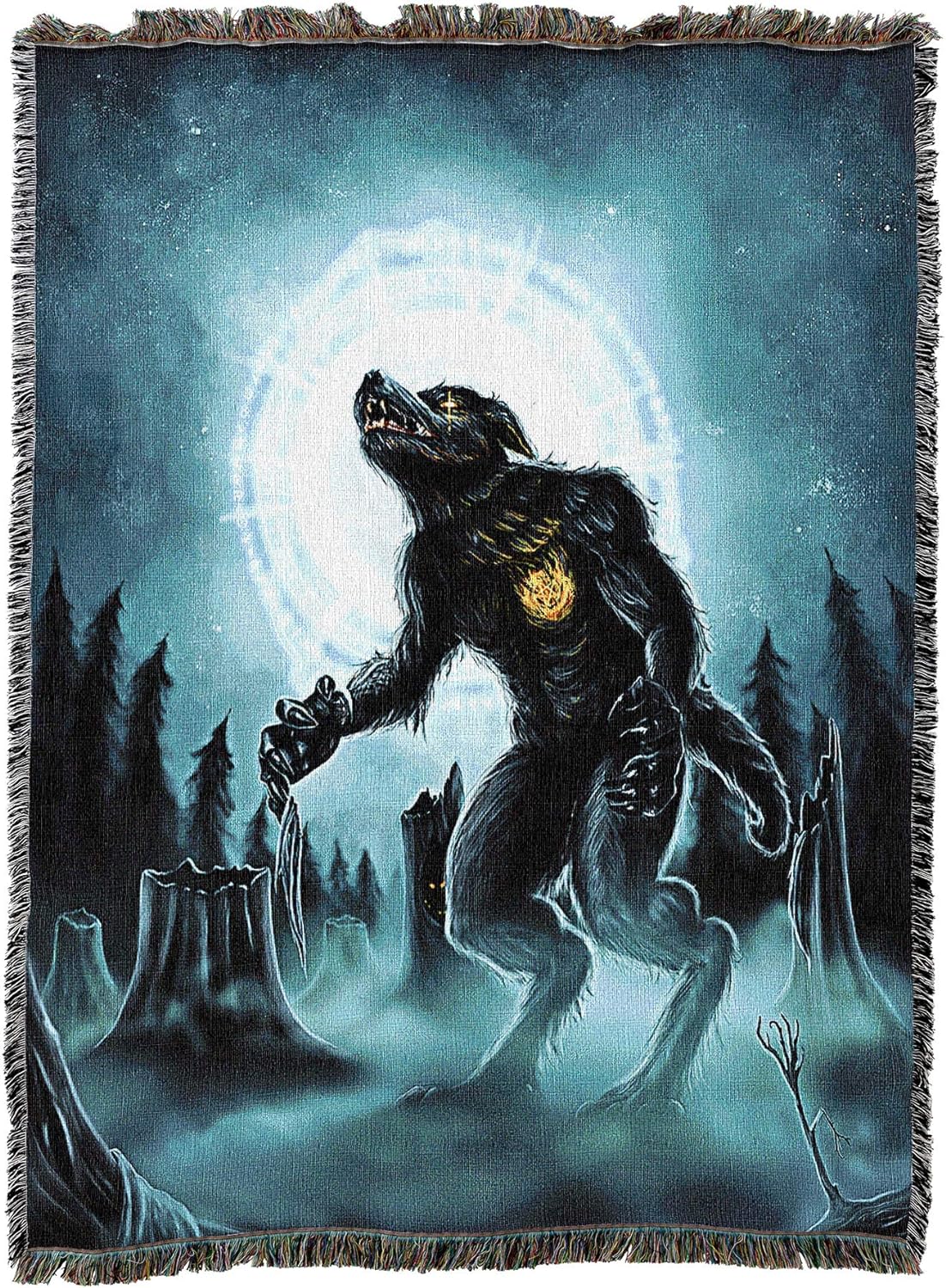 Waking the Wolf Tapestry Blanket - Werewolf Gifts- Fantasy Gifts ...