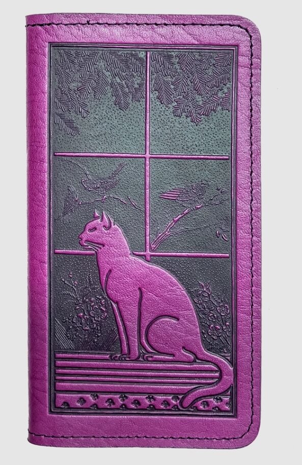 Cat in Window Leather Checkbook Cover by Oberon Design: Fairyglen.com ...