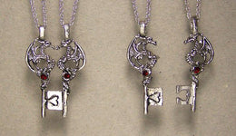 Dragon Key Pair of Necklaces: Dragon Jewelry — FairyGlen Store