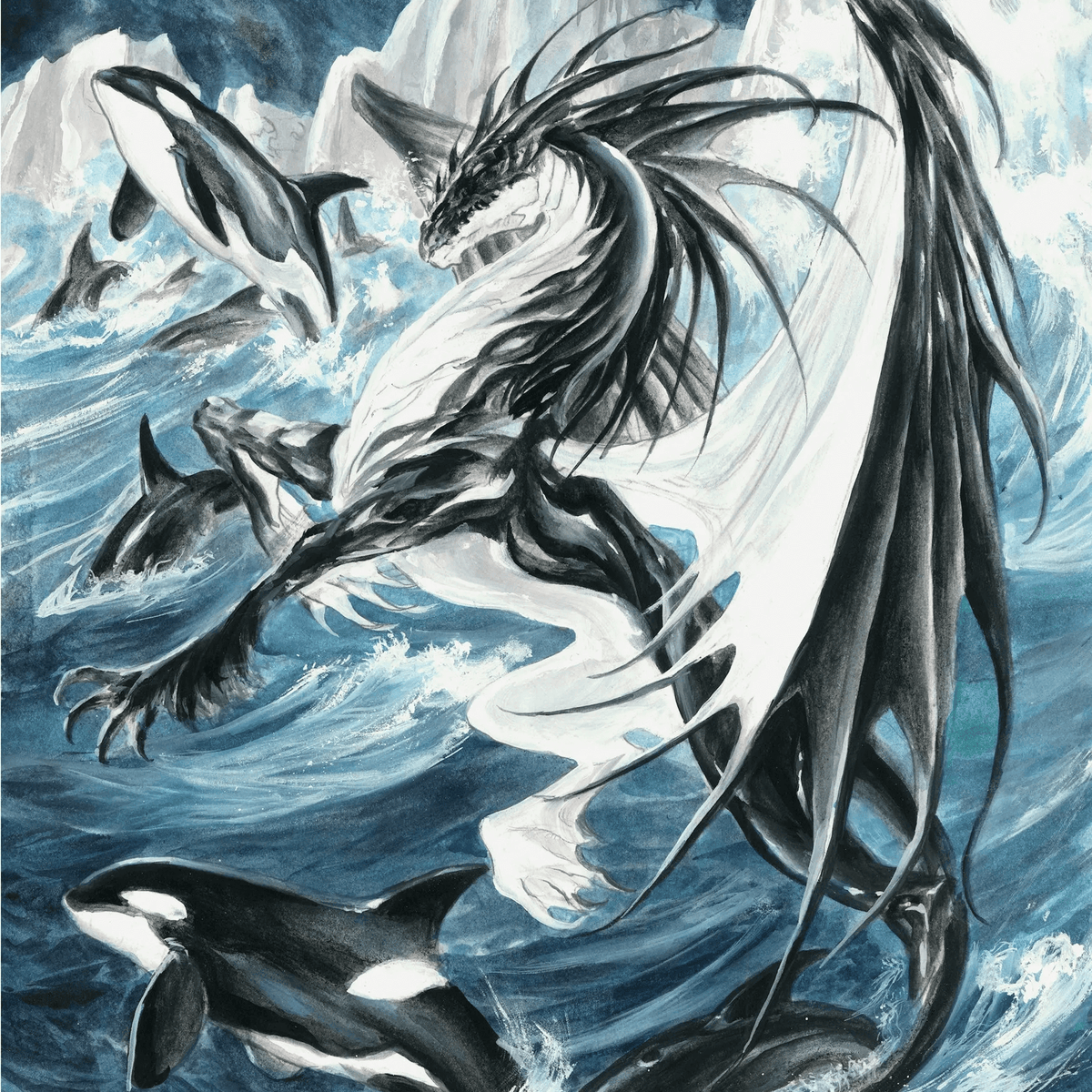 Oceanus by Ruth Thompson Metal Art Print - Dragon Gifts - Nautical ...