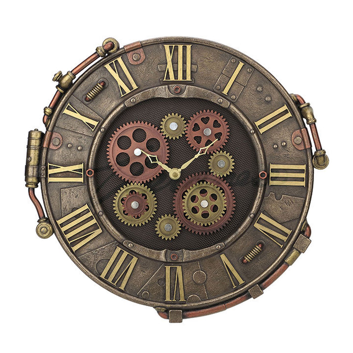 Riveted Plate Wall Clock: Steampunk Gifts & Collectibles — FairyGlen Store